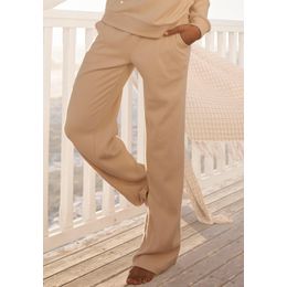 Sweatpants s.Oliver, Damen, Gr. 40/42, N-Gr, beige (creme), Sweatware, Obermaterial: 100% Baumwolle, unifarben, Basic, bequem lang, Hosen, Sweathose mit seitlichen Taschen, Loungewear