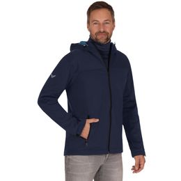Softshelljacke TRIGEMA "TRIGEMA Klassische Softshell–Kapuzenjacke", Herren, Gr. XL, blau (navy), 88% Polyamid, 12% Elasthan, Jacken