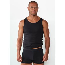Unterhemd s.Oliver, Herren, Gr. L, schwarz, Jersey, Obermaterial: 50% Baumwolle, 43% Modal (TENCEL™), 7% Elasthan (LYCRA), unifarben, körpernah, Rundhals, Unterhemden, Unterhemd mit Overlock-Nähten aus Baumwollmischung
