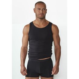 Unterhemd s.Oliver, Herren, Gr. M, schwarz, Jersey, Obermaterial: 50% Baumwolle, 43% Modal (TENCEL™), 7% Elasthan (LYCRA), unifarben, körpernah, Rundhals, Unterhemden, Unterhemd mit Overlock-Nähten aus Baumwollmischung