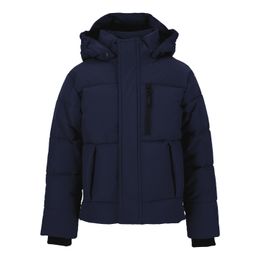 Laufjacke ZIGZAG "Zandas", Jungen, Gr. 104, blau (dunkelblau), 100% Polyester, unifarben, normal, hoch geschlossener Ausschnitt, Jacken, mit wasserabeisender Membran und bester Isolierung