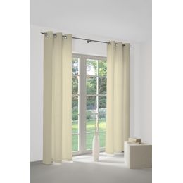 Vorhang WIRTH "SUNBONE" Gr. 1, beige, B:132cm H:145cm, Polyester, Gardinen