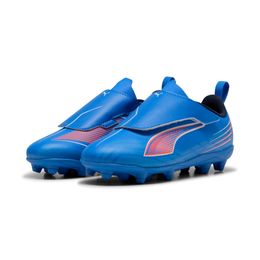 Fußballschuh Puma "ULTRA 6 PLAY V FG/AG RB JR", Mädchen, Gr. 35, weiß (ultra blau, Puma weiß, glowing rot), Schuhe Fußballschuh, für Rasenplätze