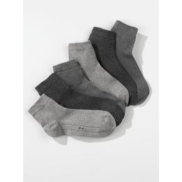 Kurzsocken Camano, Damen, Gr. 1/35, grau (3x anthrazit, 2x grau, 2x hellgrau, meliert), 78% Baumwolle, 20% Polyamid, 2% Elasthan, Socken