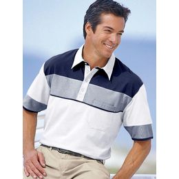 Poloshirt Catamaran "Kurzarm-Poloshirt", Herren, Gr. 60/62, weiß, 100% Baumwolle, gemustert, gestreift, mehrfarbig, ohne Ausschnitt, Shirts