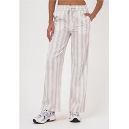 Stoffhose FRESHLIONS "Giselle", Damen, Gr. L, EURO-Gr&ouml;&szlig;en, braun (beige), 100% Baumwolle, gestreift, lang, Hosen Stoffhose, in tollem Streifen-Design