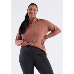 Funktionsshirt Q BY ENDURANCE "Fermier", Damen, Gr. 54, orange (braun), 88% Polyester, 12% Elasthan, unifarben, normal, Shirts Langarmshirt, aus atmungsaktivem 4-Wege-Stretch