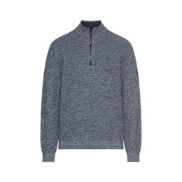 Troyer Camel Active, Herren, Gr. XL, tinted blau, Strick, Obermaterial: 70% Baumwolle, 30% Polyacryl, meliert, regular fit taillenbedeckt, ohne Ausschnitt, Rippb&uuml;ndchen, Pullover Troyer, mit Logo Stickerei am Arm