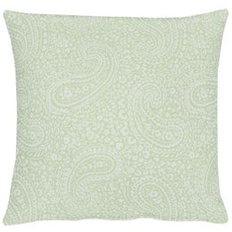 Kissenh&uuml;lle Apelt "7907 Uni Paisley" Gr. 2, blau (t&uuml;rkis), B:49cm L:49cm, Polyester, Obermaterial: 65% Polyester, 35% Viskose, Kissenbez&uuml;ge, Kissenh&uuml;lle, ohne F&uuml;llung