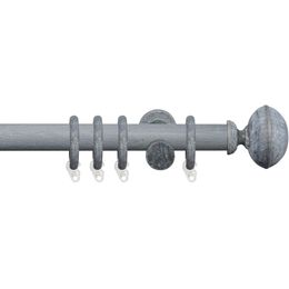 Gardinenstange Liedeco "Terra Klingel" Gr. 1, grau (kalkgrau), L:120cm Ø:28mm, Holzwerkstoff, Gardinenstangen