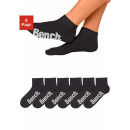 Kurzsocken Bench., Herren, Gr. 43-46, schwarz, Baumwolle, Elasthan, Polyamid, melange, elastisch, Socken, mit komfortablem Rippbündchen
