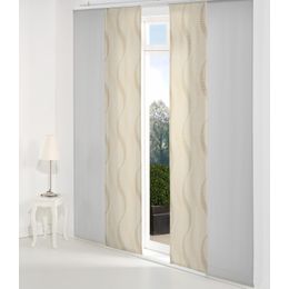 Schiebegardine WIRTH "LUPARA" Gr. 1, beige, B:60cm H:145cm, Jacquard, Baumwolle, Polyester, Gardinen, Inkl. Montagezubeh&ouml;r
