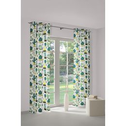 Vorhang WIRTH "Oakham" Gr. 1, grün (grün, natur), B:130cm H:150cm, Polyester, Gardinen