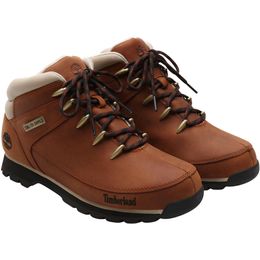 Schnürboots Timberland "EURO SPRINTMID LACE UP BOOT", Gr. 41,5, rot (rotbraun), Leder, Synthetik, Schuhe, Winterstiefel, Schnürstiefel, Winterschuhe