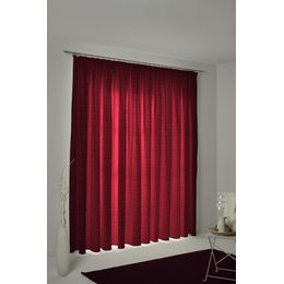 Vorhang WIRTH "Toco-Karo" Gr. 1, rot, B:132cm, Chenille, Polyacryl, Gardinen