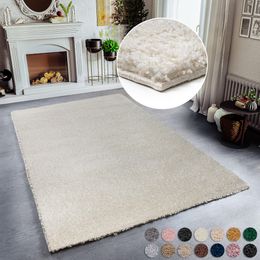 Hochflor-Teppich my home "Shaggy 30" Gr. 1, beige (creme), B:60cm H:30mm L:90cm, Kunstfaser, Teppiche, Teppich, Uni Farben, besonders weich und kuschelig, Kundenliebling