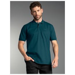 Poloshirt TRIGEMA "TRIGEMA Poloshirt DELUXE Piqué", Herren, Gr. 3XL, blau (saphir), 100% Baumwolle, Basic, Shirts