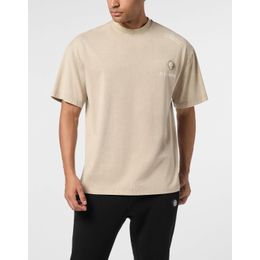 T-Shirt Plein Sport "T-Shirt Rundhalsausschnitt", Herren, Gr. S, beige (06, beige), Obermaterial: 100% Baumwolle, Shirts