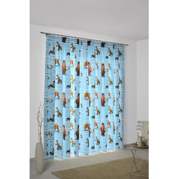 Vorhang WIRTH "Ice Age" Gr. 5, blau, B:142cm H:255cm, Satin, Polyester, Gardinen, Disney
