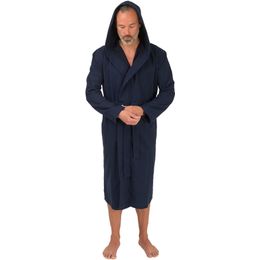WEWO-Fashion Unisex-Bademantel WEWO FASHION "3901, ideal für Sauna & Spa, Hotelbademantel, Morgenmantel" Gr. L, blau (navy), L:120cm, Polycotton, Hausmäntel, leicht & saugfähig