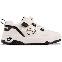Sneaker Lotto, Kinder, Gr. 26, schwarz-weiß (weiß, schwarz), Kunstfaser, Synthetik, mehrfarbig, Sportlich, Schuhe, - in kindgerechter Passform