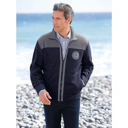 Fleecejacke Catamaran, Herren, Gr. 56/58, blau (marine), 100% Polyester, gemustert, mehrfarbig, Jacken Fleecejacke