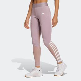 Trainingstights adidas Performance "HYGLM 1/1 L", Damen, Gr. XS, N-Gr, lila (preloved fig, weiß), Obermaterial: 85% Polyester, 15% Elasthan, Sportlich, Hosen