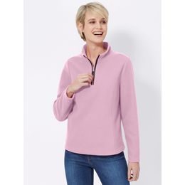 Fleeceshirt Classic Basics "Fleece-Shirt", Damen, Gr. 40, rosa (altrosé), 100% Polyester, unifarben, ohne Ausschnitt, Shirts