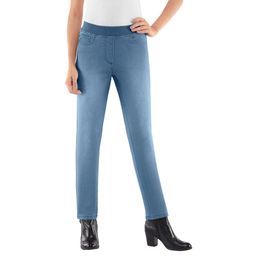 Schlupfjeans Inspirationen, Damen, Gr. 19, Kurzgrößen, blau (blau, bleached), 78% Baumwolle, 20% Polyester, 2% Elasthan, unifarben, lang, Jeans
