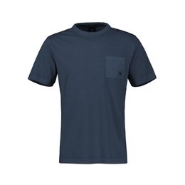 T-Shirt Lerros "Lerros T-Shirt mit Brusttasche", Herren, Gr. M, blau (classic navy), 100% Baumwolle, Rundhals, Shirts