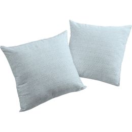 Kissenhülle WIRTH "Berwick" Gr. 1, blau, B:40cm L:40cm, Polyester, Obermaterial: 85% Polyester, 15% Baumwolle, Kissenbezüge