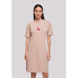Shirtkleid F4NT4STIC "Ente Magenta", Damen, Gr. XS, rosa (duskrose), Obermaterial: 100% Baumwolle, oversize, Rundhals, ohne B&uuml;ndchen, Kleider Shirtkleid, Print
