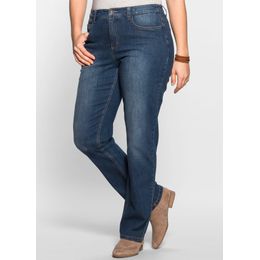 5-Pocket-Jeans sheego, Damen, Gr. 26, Kurzgrößen, blau (blau denim), 98% Baumwolle, 2% Elasthan, unifarben, lang, Jeans