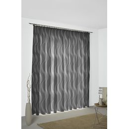 Vorhang WIRTH "Lupara" Gr. 1, grau, B:132cm H:145cm, Jacquard, Baumwolle, Polyester, Gardinen