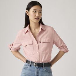 Levi's LEVI'S Damen Hemdbluse "DOREEN UTILITY SHIRT RE"zephyr, Gr. XXL, unifarben, Web, Obermaterial: 100% Baumwolle, Blusen, in gewaschener Optik