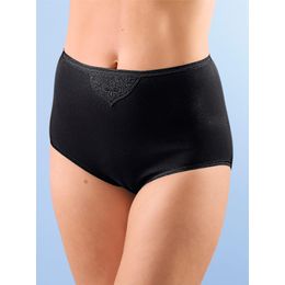 Taillenslip Schiesser, Damen, Gr. 38, schwarz, 100% Baumwolle, Unterhosen