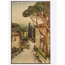 Fußmatte Gr. 1, grün (grün, natur), B:40cm H:7mm L:60cm, Kunstfaser, Polyamid, Teppiche
