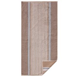 Cawö Handtuch CAWÖ Gr. 1, beige (beige, gestreift), B:50cm L:100cm, 100% Baumwolle, Handtücher