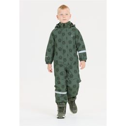 Schneeoverall ZIGZAG "Tower", Jungen, Gr. 104, tannengrün, 100% Polyester, lang, Overalls, mit wasser- und winddichter TPU-Membran