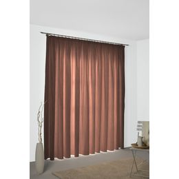 Vorhang WIRTH "Riccia" Gr. 1, braun (braun, kupferfarben), B:132cm H:145cm, Jacquard, Baumwolle, Polyester, Gardinen