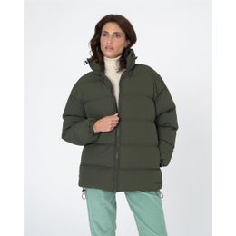 Steppjacke FRESHLIONS "Estala", Damen, Gr. M, braun (khaki), 100% Polyester, unifarben, normal, hoch geschlossener Ausschnitt, Jacken Steppjacke, mit hohem Kragen