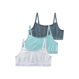 Bustier Bench., Mädchen, Gr. 170/176, N-Gr, weiß (blau, weiß, navy), Single Jersey, Obermaterial: 92% Baumwolle, 8% Elasthan (LYCRA), bedruckt, Feminin, BHs, mit Pünktchen Print