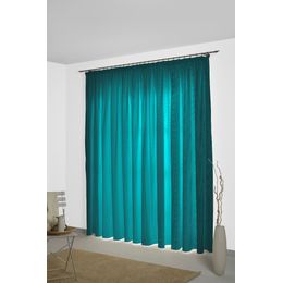 Vorhang WIRTH "Neveres" Gr. 1, grün (seegrün), B:135cm H:145cm, Jacquard, Baumwolle, Gardinen