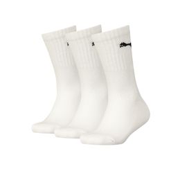 Socken Puma "Puma KIDS CREW SOCK 3P", Kinder, Gr. 27-30, weiß (3x weiß), Baumwollmischung, Elasthan, Polyamid, bedruckt, unifarben, elastisch, Socken, Junior mit klassischer Rippe