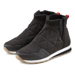 Winterstiefelette Vivance, Damen, Gr. 35, schwarz, Obermaterial: 50% Lederimitat, 50% Nylon. Futter: 100% Textilmaterial. Decksohle: 100% Textilmaterial. Laufsohle: 100% Synthetik, unifarben, Schuhe, in modischer Stepp-Optik, Ankle Stiefeletten, Outdoor Boots, Sneaker