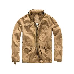 Allwetterjacke Brandit "Brandit Herren Britannia Jacket", Herren, Gr. L, braun (camel), 100% Baumwolle, unifarben, normal, amerikanischer Ausschnitt, Jacken