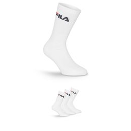 Tennissocken Fila "UNISEX CREW TENNIS FULL TERRY SOCKS", Herren, Gr. 39-42, weiß, Baumwolle, Elasthan, Polyester, bedruckt, unifarben mit Farbeinsatz, elastisch, Socken, mit verstärkten Belastungszonen