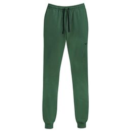 Sweathose TRIGEMA "TRIGEMA Jogginghose aus Biobaumwolle", Damen, Gr. M, US-Gr&ouml;&szlig;en, efeu, 75% Baumwolle (Biobaumwolle kbA), 25% Baumwolle (recycelt), Basic, Hosen Sweathose