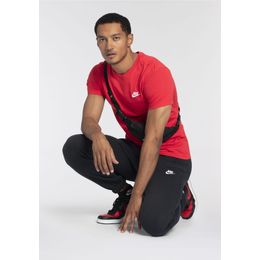 T-Shirt Nike Sportswear "CLUB MEN'S T-SHIRT", Herren, Gr. L, rot (university rot, weiß), Obermaterial: 100% Baumwolle, Sportlich, regular fit, Rundhals, Shirts