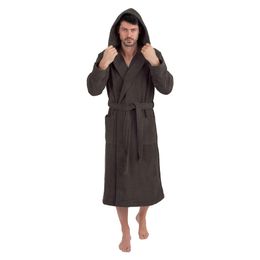 WEWO-Fashion Unisex-Bademantel WEWO FASHION "3006, ideal für Sauna & Spa, Hotelbademantel, Morgenmantel" Gr. S, grau (anthrazit), L:125cm, Frottier, Hausmäntel, klassisch elegant